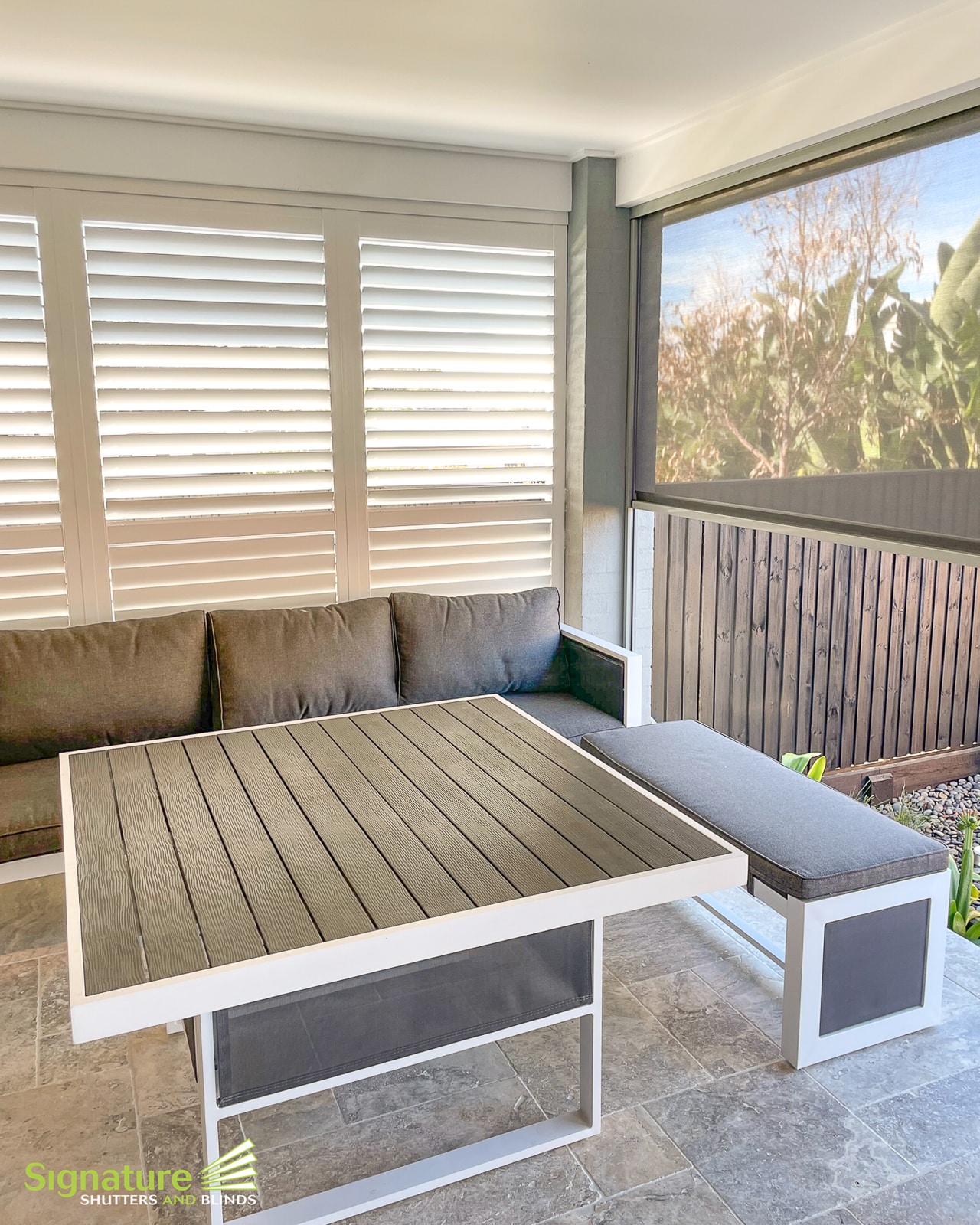 Outside Living In Comfort | Signature Shutters & Blinds