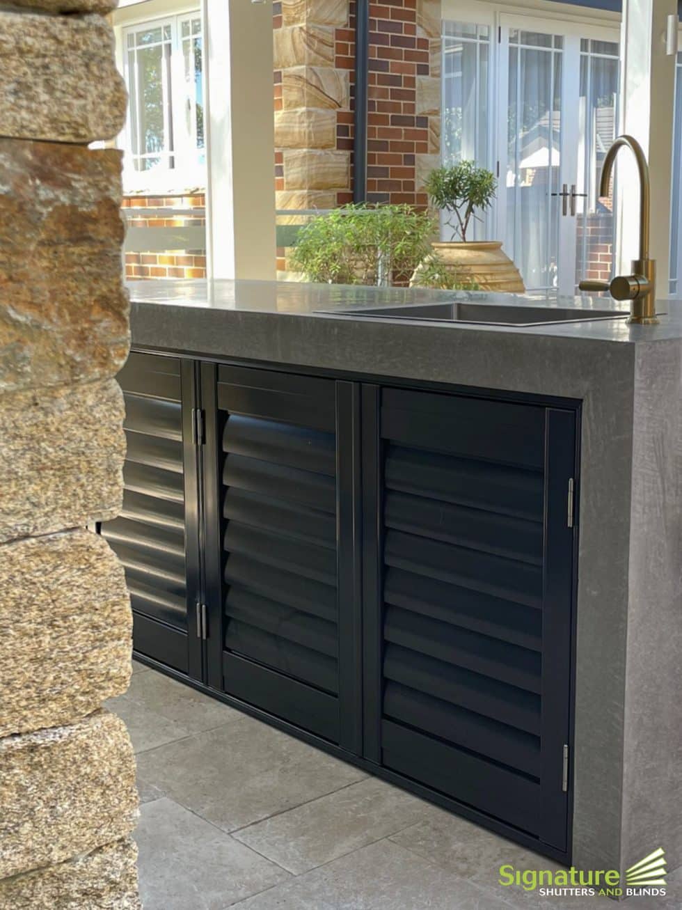Aluminium Shutters For Outdoor Kitchen Area | Signature Shutters & Blinds